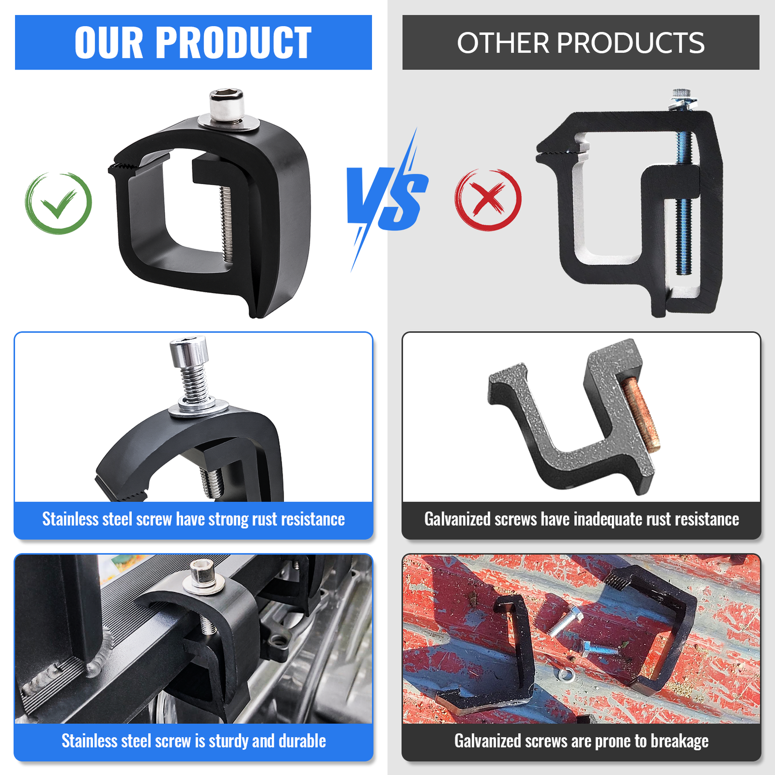 Mounting Clamps for Truck Rack Camper Shell | AA-Racks– AA Products Inc