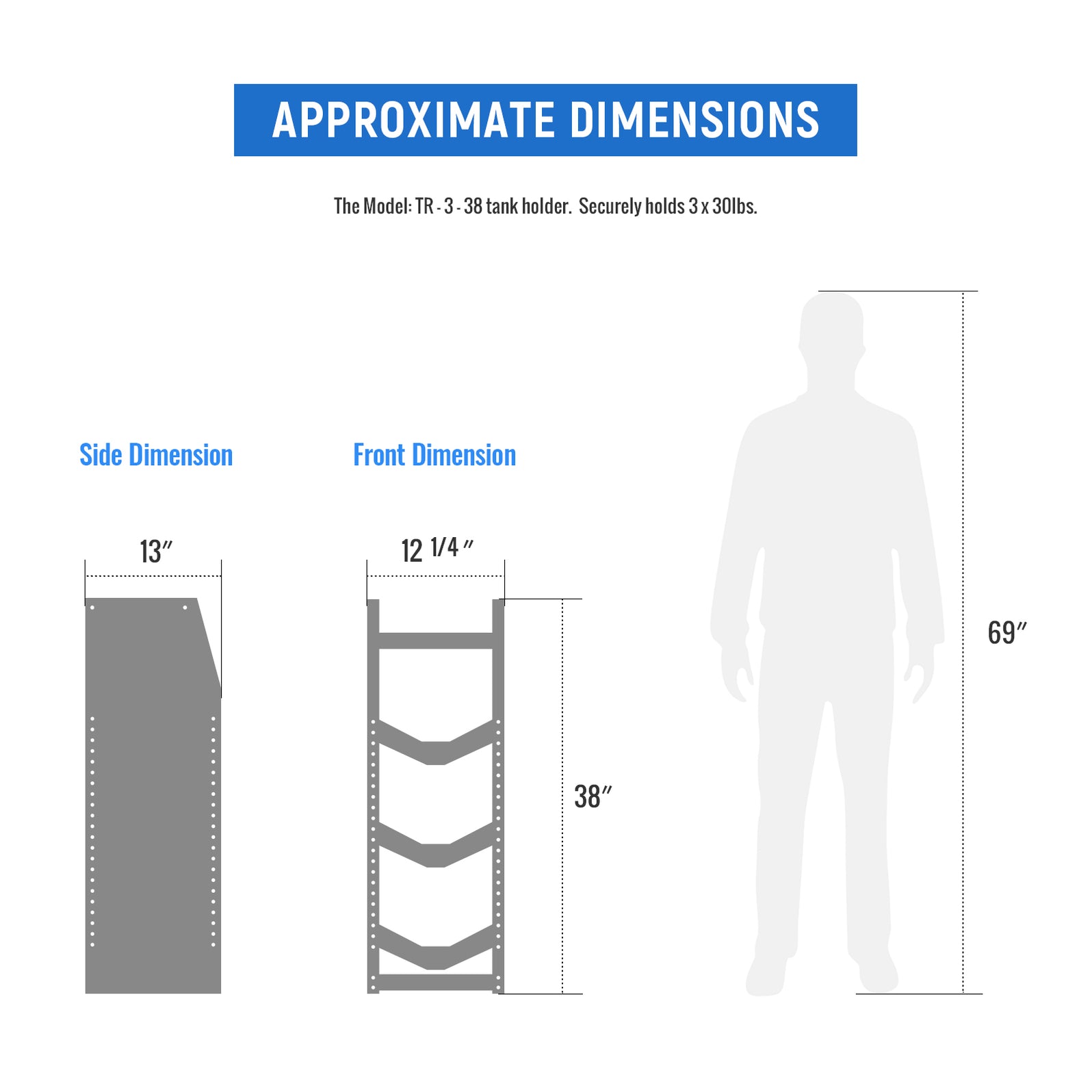 TR-3-38 Refrigerant Tank Rack Steel Freon Tank Holder Rack Shelving ...