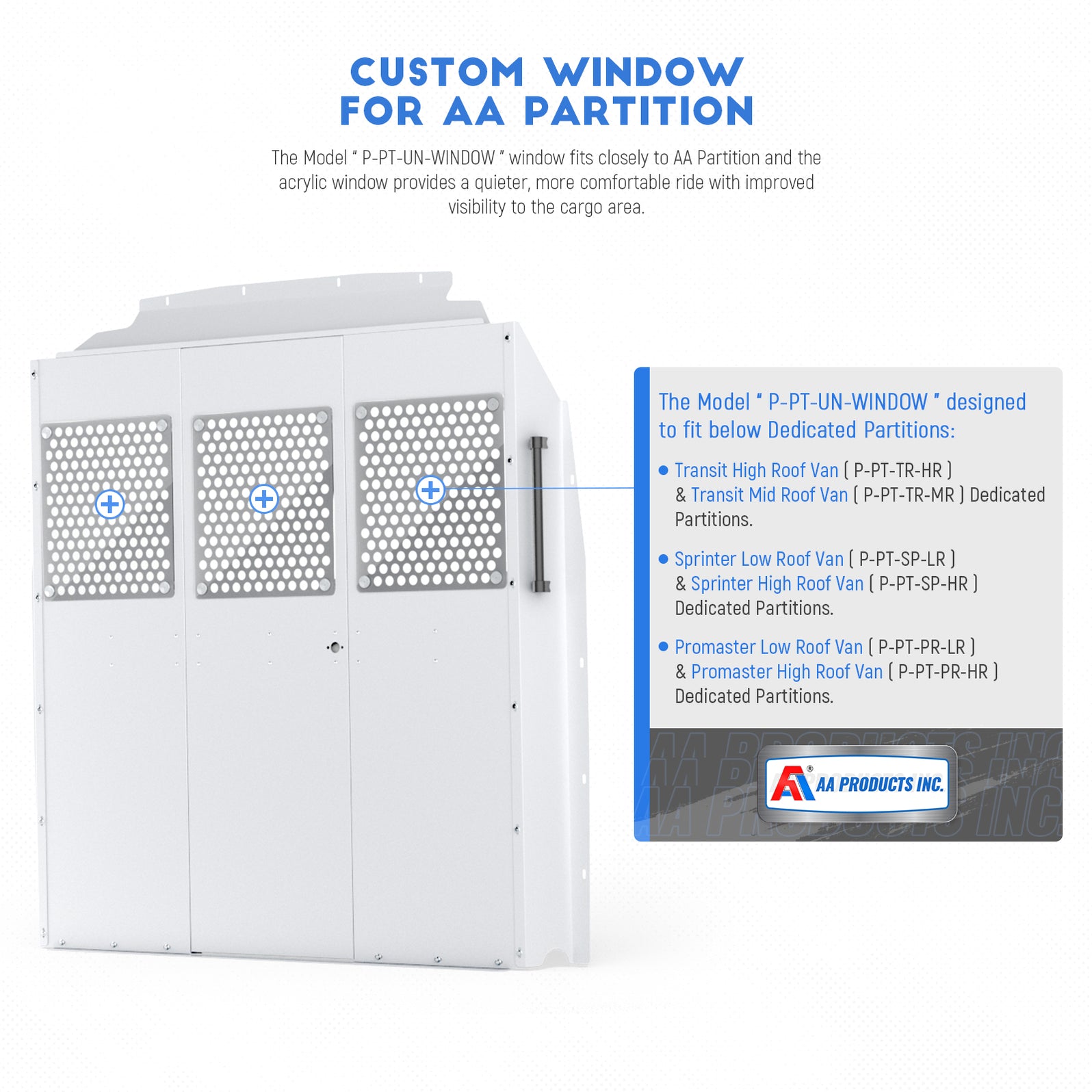 AA Products Model P-PT-WB Universal Acrylic Custom Window Designed for ...