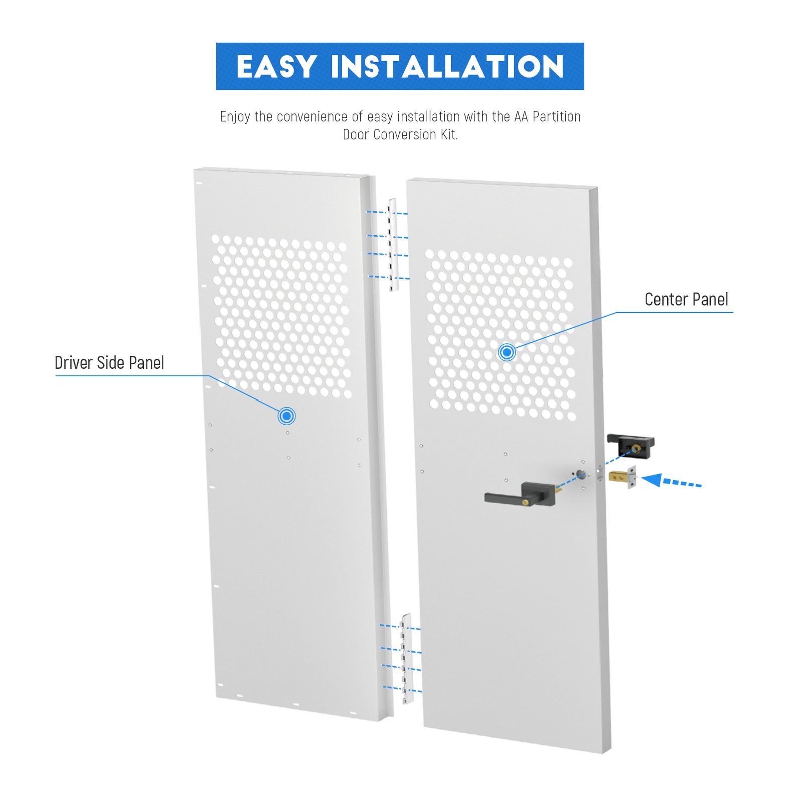 AA Products Model P-PT-DK Partition Swing Door Conversion Kit Fit for ...