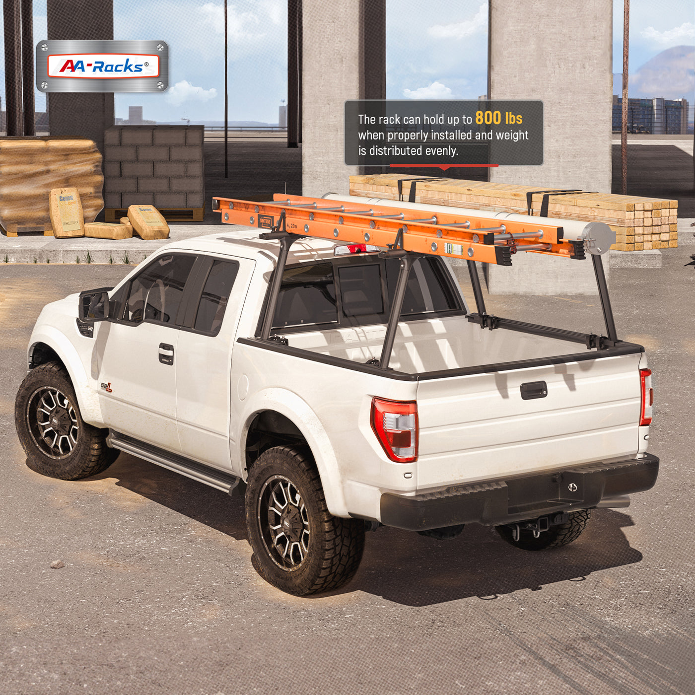 AA-Racks Model APX25-Lite Extendable Aluminum Truck Ladder Rack ...