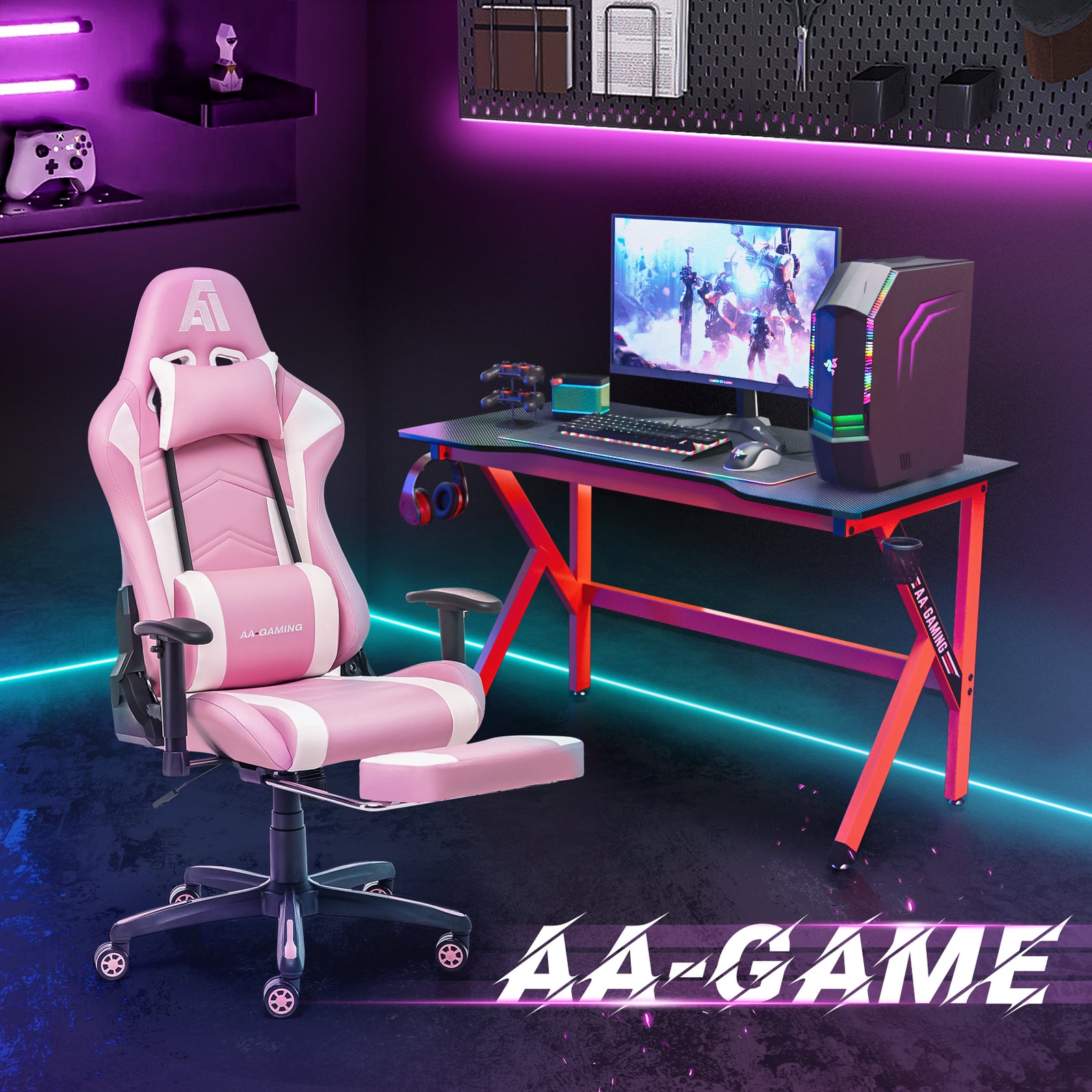 AA Products Gaming Chair Ergonomic High Back Computer Racing Chair ...