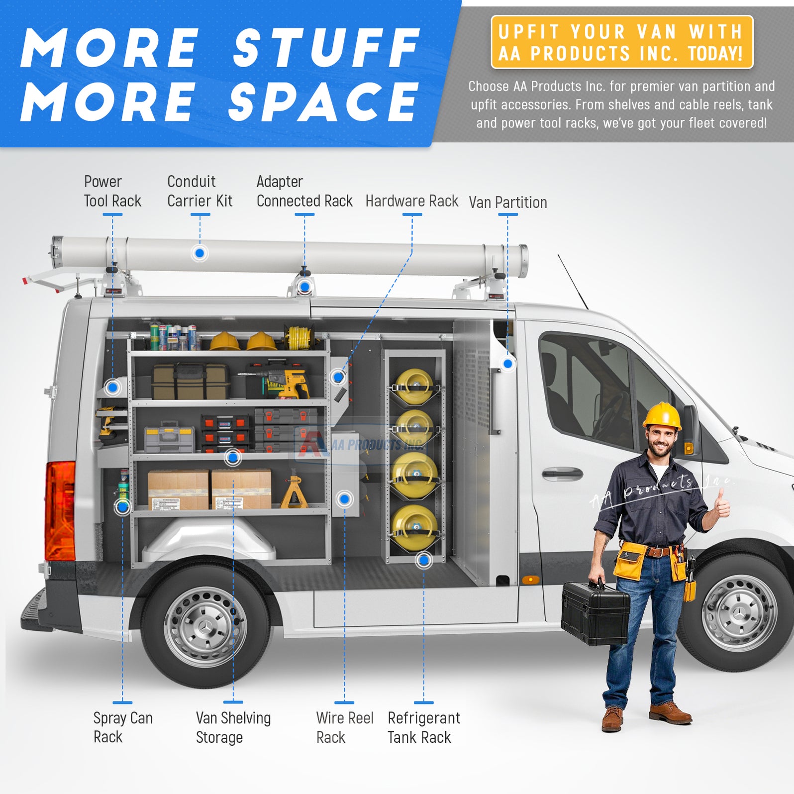 AA Products Model PT-SP-LR Cargo Van Safety Partition Protective Bulkh ...