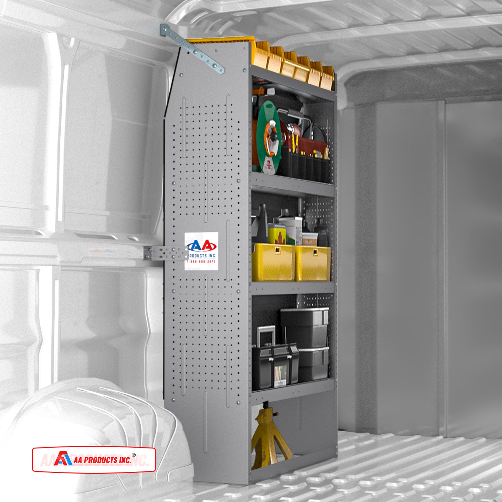 AA Products SH-6003 Steel Mid/High Roof Van Shelving Storage System ...