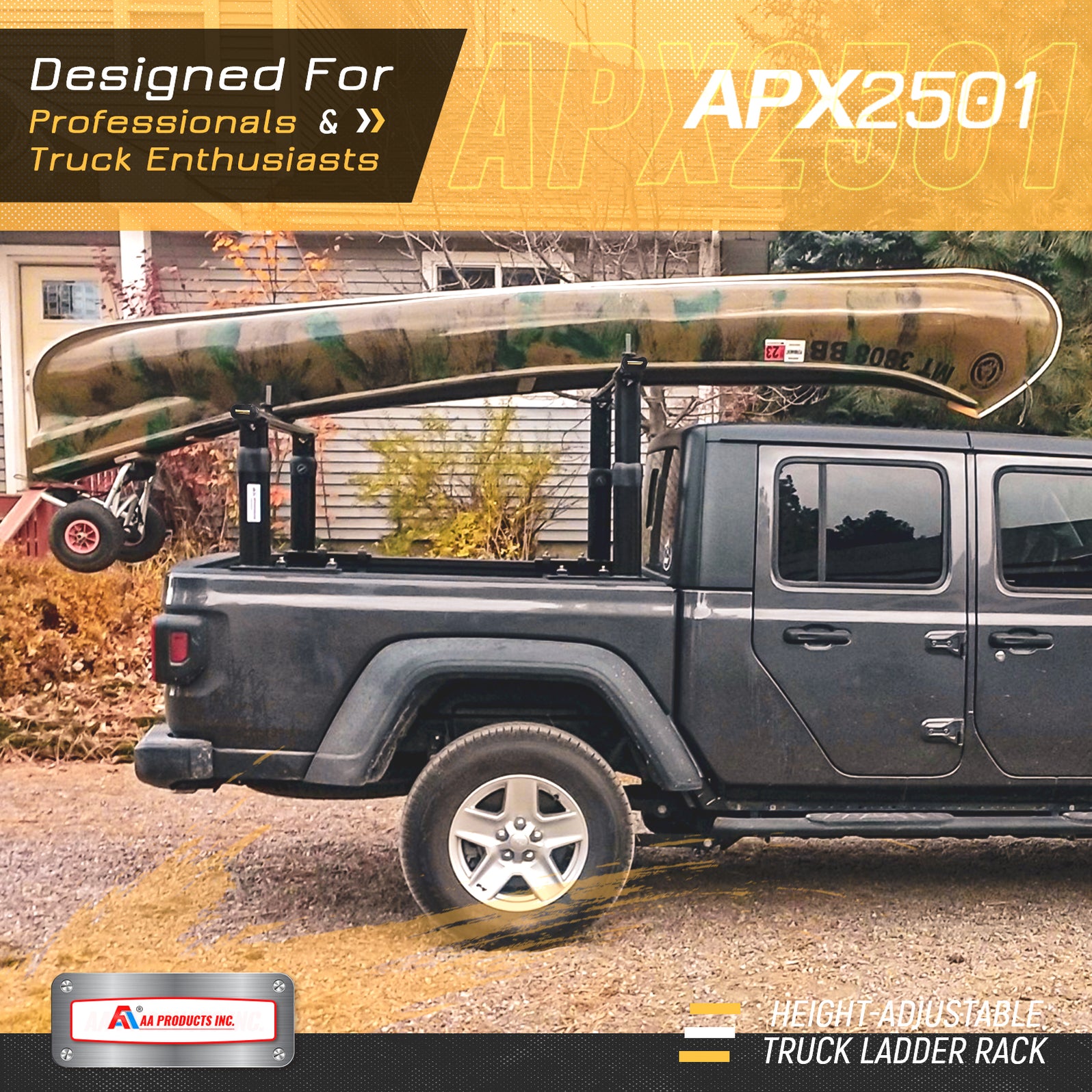 AA-Racks 75" Full-Size Pickup Truck Ladder Racks Low-Profile Height ...