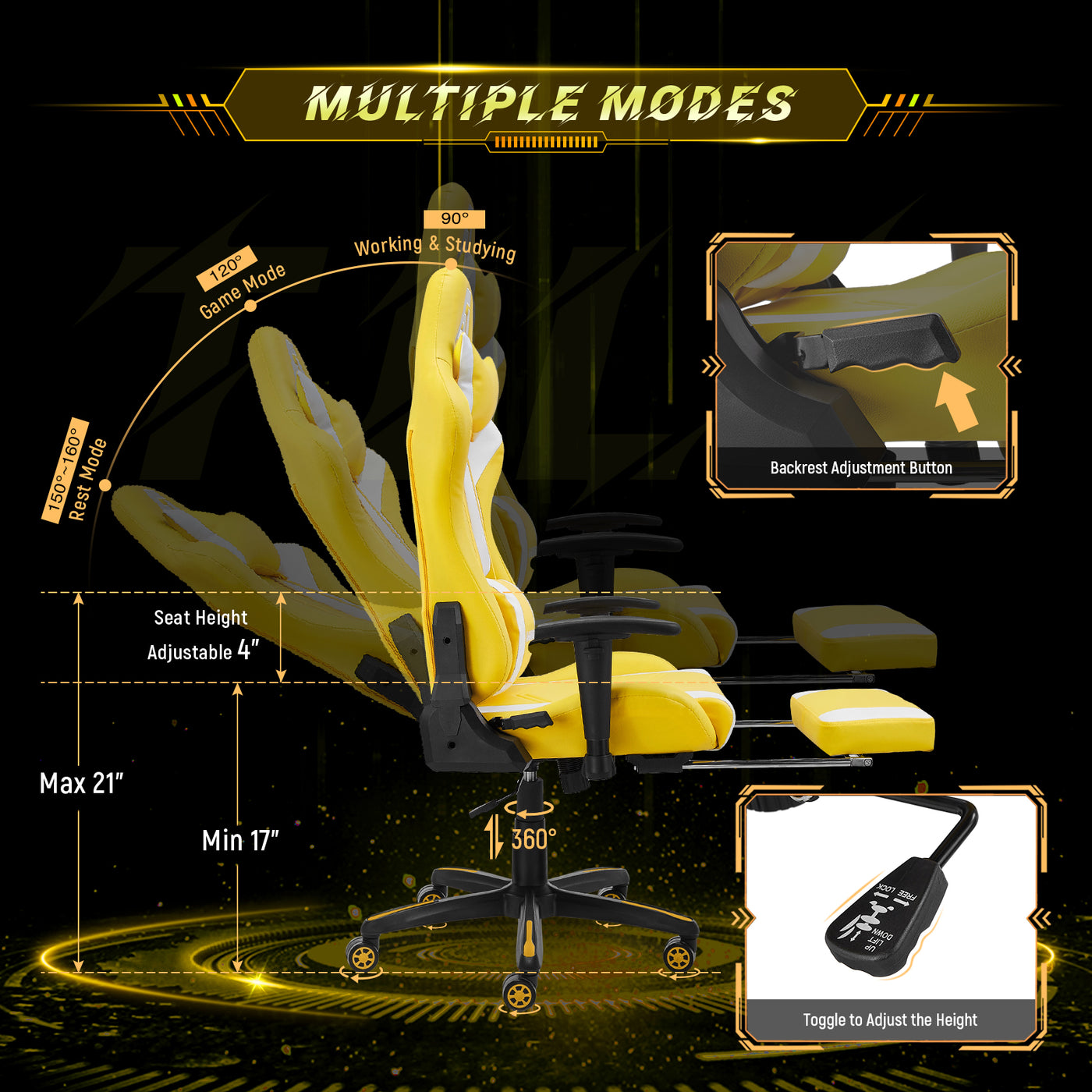 AA Products Gaming Chair High Back Ergonomic Computer Racing Chair ...