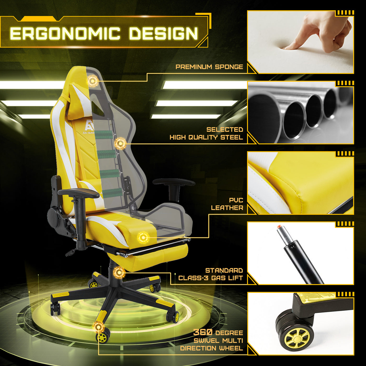 AA Products Gaming Chair High Back Ergonomic Computer Racing Chair ...