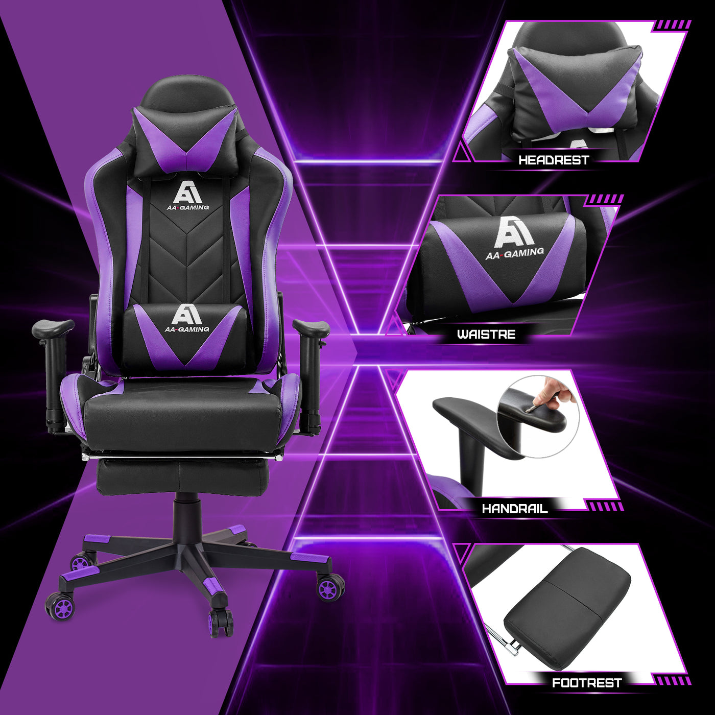 AA Products Gaming Chair High Back Ergonomic Computer Racing Chair ...
