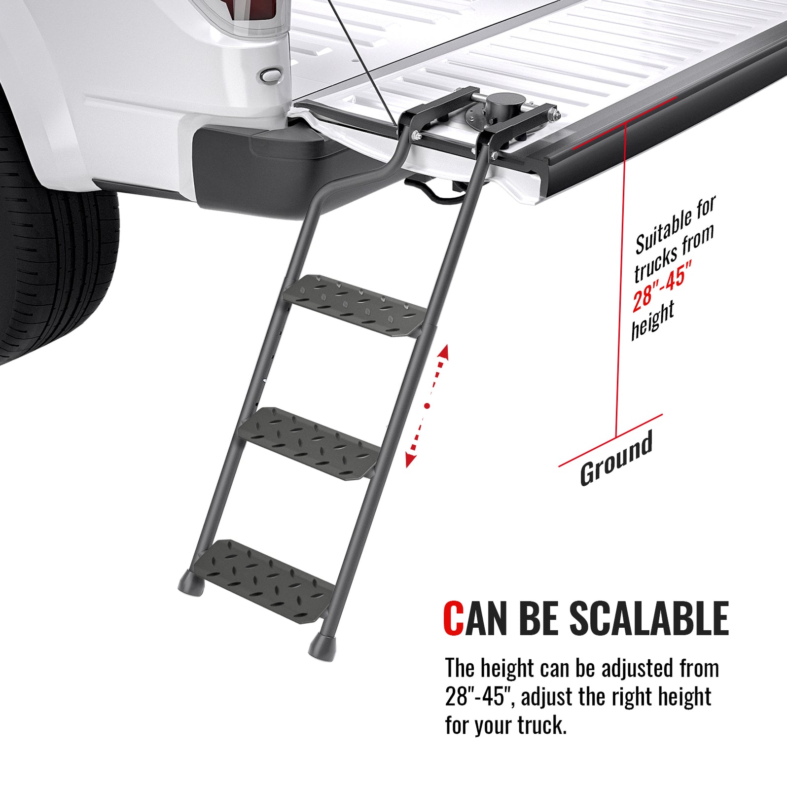 AA Product 3 Steps Tailgate Ladder Foldable Pickup Truck Tailgate ...