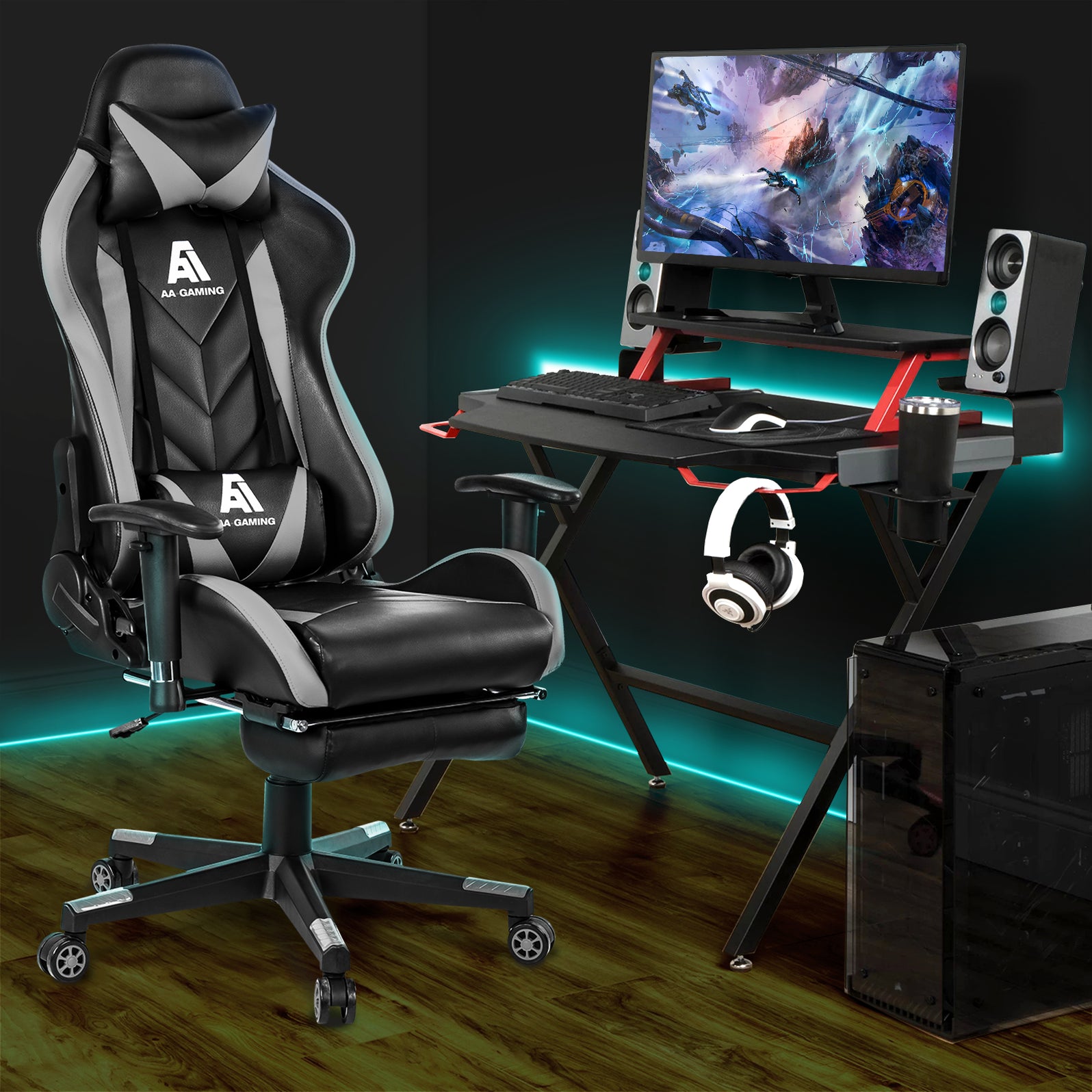 AA Products Gaming Chair High Back Ergonomic Computer Racing Chair Adj ...