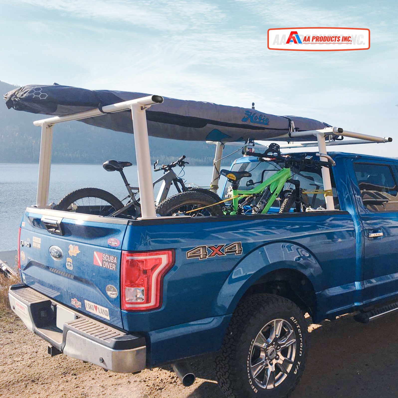 AA-Racks Adjustable Aluminum Pickup Truck Ladder Racks with Cantilever ...